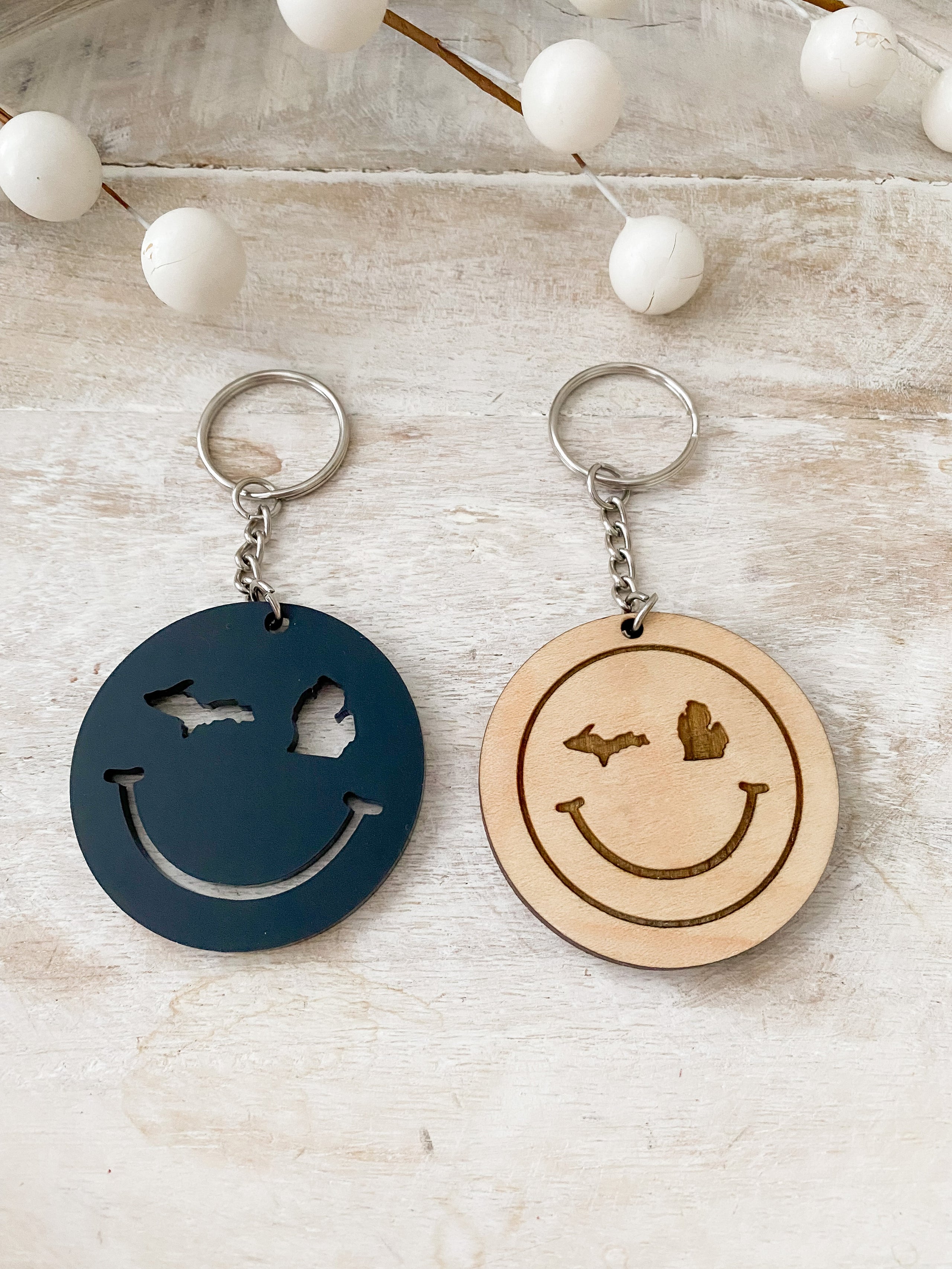 Michigan Smiley Face Keychain | Little Loon Co.